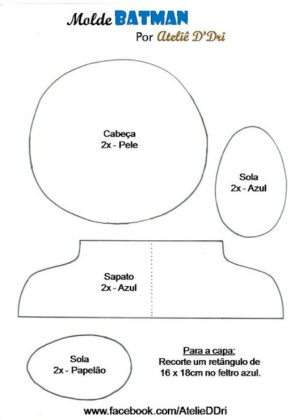 Molde do Batman para Imprimir: Feltro e EVA